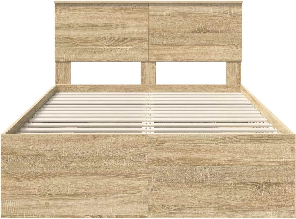 Rám postele s čelo Sonoma dub 120 x 123 cm Kompozitní dřevo 3408874