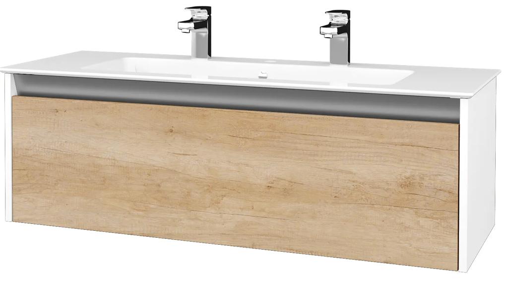 Dřevojas Koupelnová skříň BONO SZZ 120 (umyvadlo Pura) Varianta: D01 Beton / D01 Beton