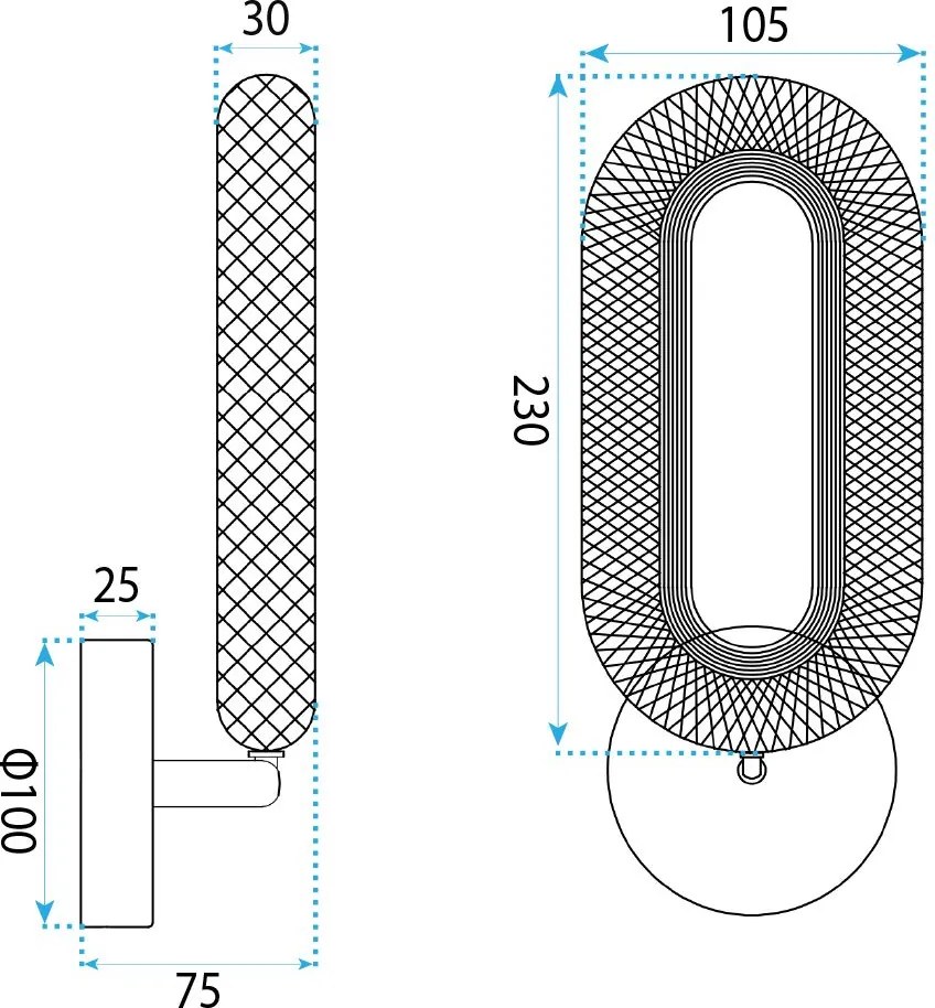 Toolight Rea, NÁSTĚNNÉ LED SVÍTIDLO G171-W GOLD, OSW-07815