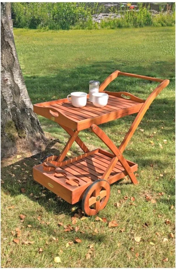 Zahradní servírovací stolek z eukalyptového dřeva 54x88 cm Toledo – Garden Pleasure