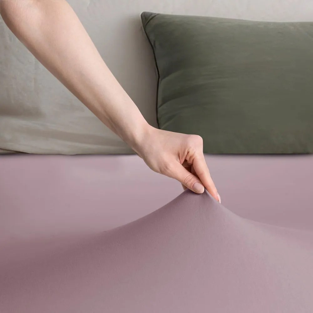 Starorůžové napínací prostěradlo jersey 200x200 cm Amber – Restilo