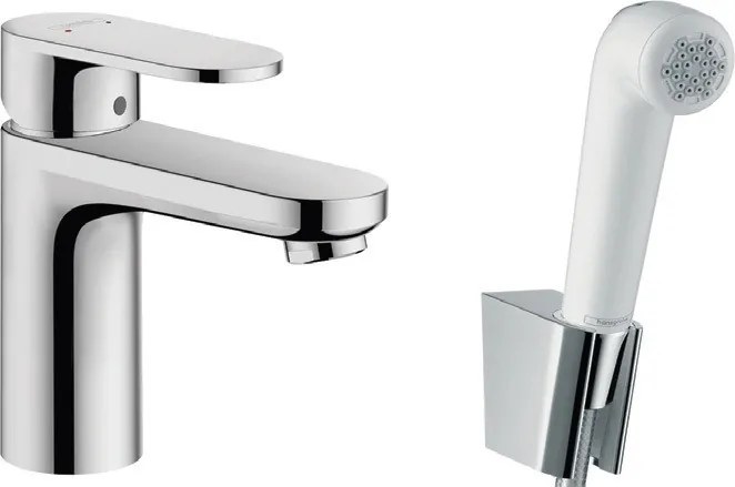 Hansgrohe Vernis Blend, umyvadlová baterie 100 s ruční sprchou Bidette a sprchovou hadicí 160 cm, chromová, 71215000