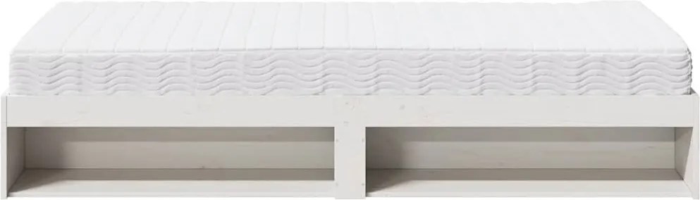 Válenda s matrací bílá 80 x 200 cm masivní borovice 3324599