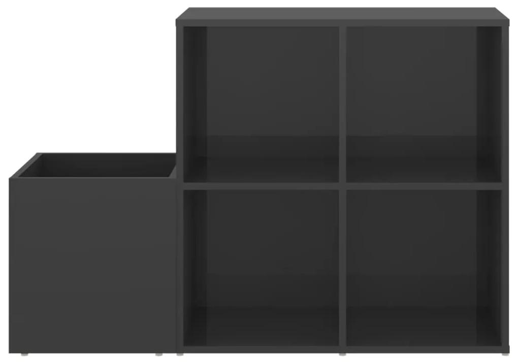 Botník do předsíně šedý vysoký lesk 105x35,5x70 cm dřevotříska - Default Title