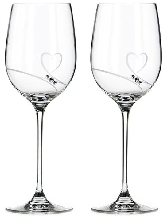 Dekorant svatby Svatební sklenice na červené víno Romance simple s kamínky Swarovski 330ml 2KS