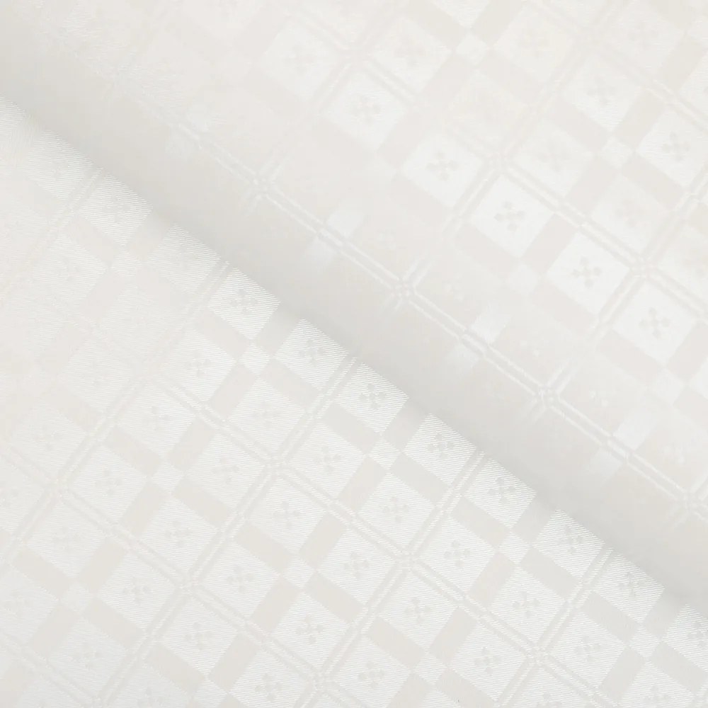 PVC ubrus Bílé vzorované kostičky PV-130 - metráž š. 140 cm