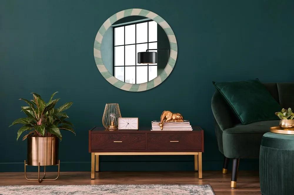 Kulaté dekorativní zrcadlo Retro pastelový vzor fi 80 cm