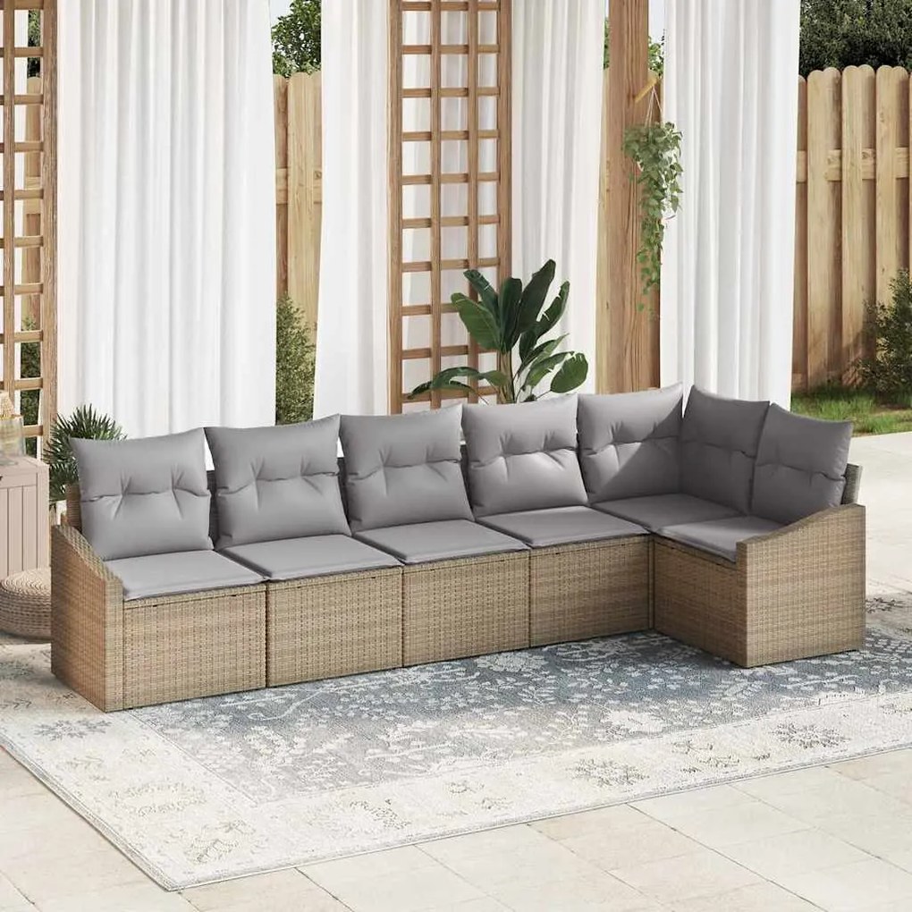 Set pohovek 6 ks Béžová polyratan 3346740