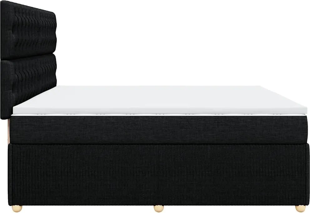 Box spring postel s matrací černá 200x200 cm textil 3292172