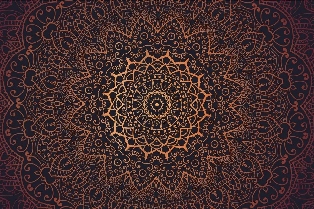 Tapeta vintage Mandala v indickém stylu - 225x150 cm