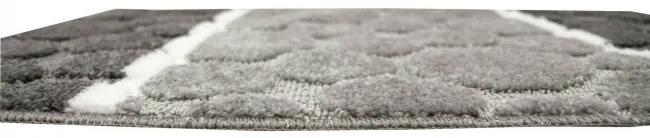 Koupelnový kobereček SIENA šedý, tečky / pruhy