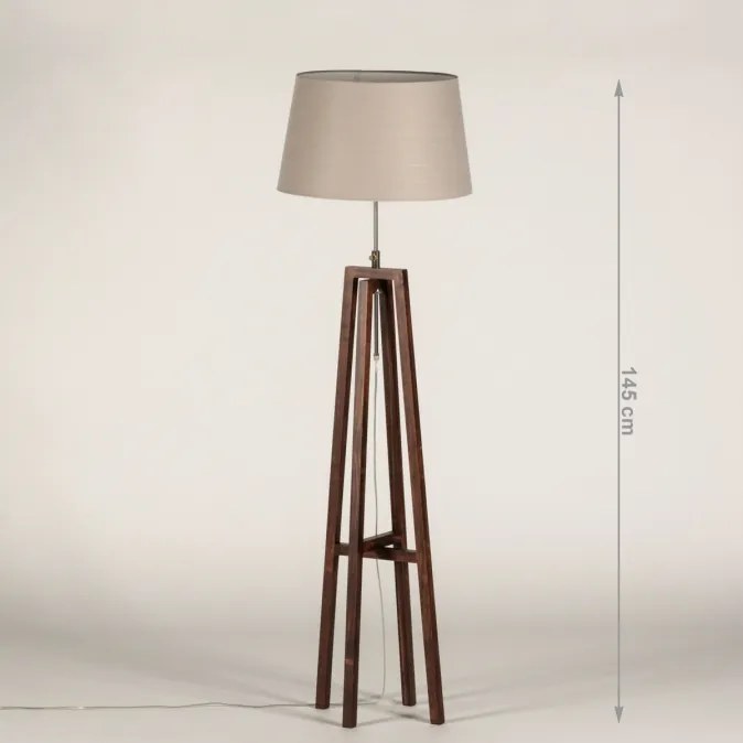 Stojací designová lampa Paola Soffito Taupe and Dark Brown
