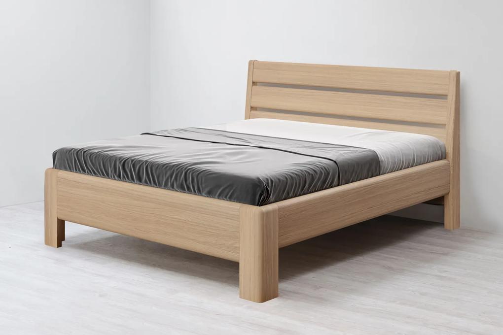BMB Naomi Lux postel - dub Moření: Olej bílý, Provedení: Dub cink, Rozměr: 180 x 200 cm