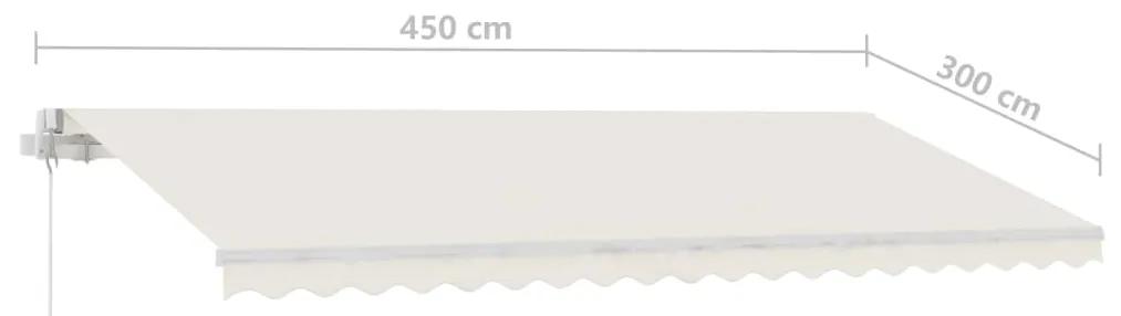 vidaXL Volně stojící ručně zatahovací markýza 450 x 300 cm krémová