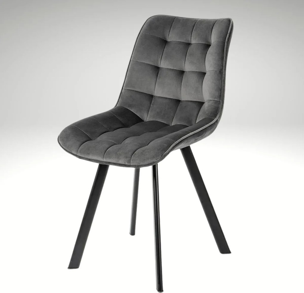 Vikio Jídelní set pro 4 osoby 160x90 cm dub noha X šedá židle VJS236-4S-S