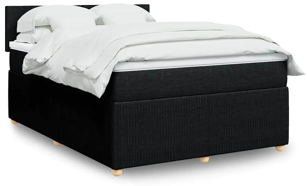 Box spring postel s matrací černá 140 x 190 cm textil 3287446