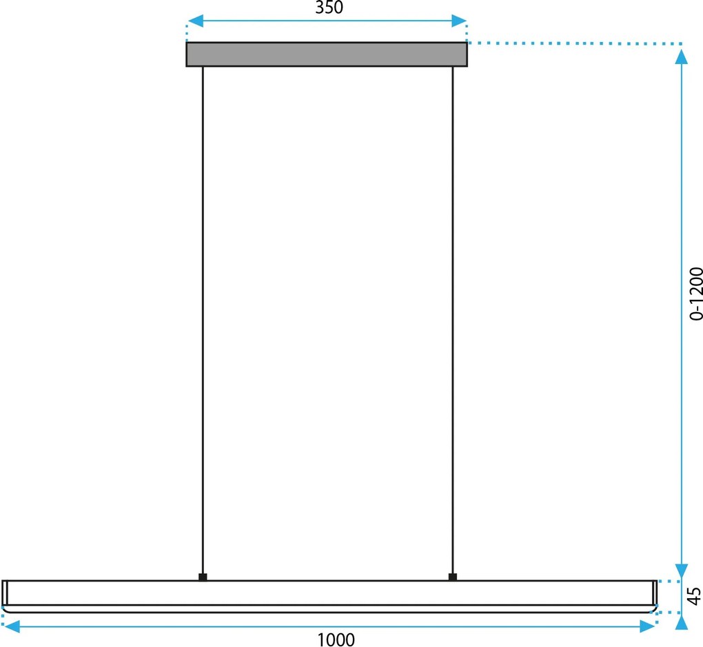 Toolight Toolight, LED stropní svítidlo 100cm, 15W, APP1448-CP, černá matná, OSW-03900