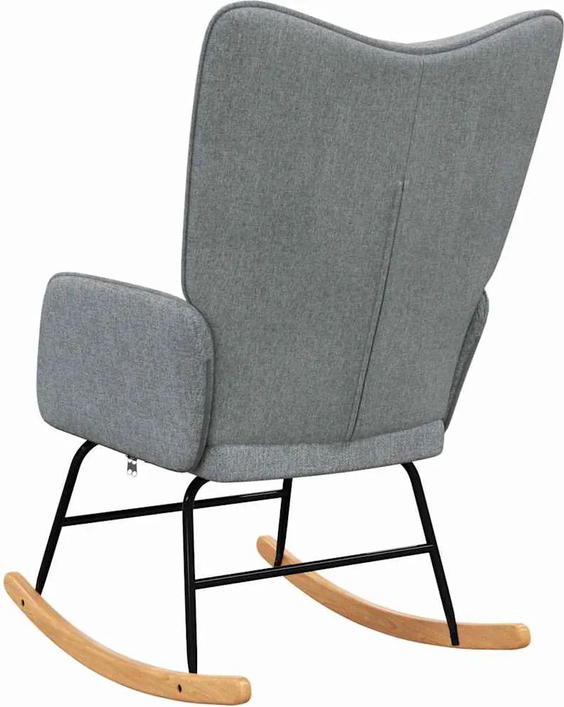 Houpací křeslo světle šedé textil 328007