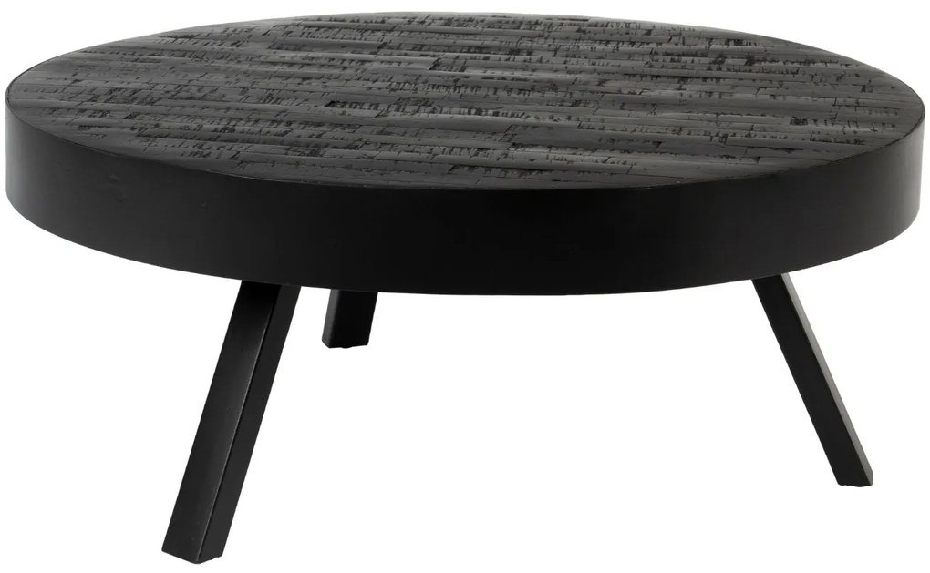 OnaDnes -20% White Label Černý teakový konferenční stolek WLL Suri 74 cm