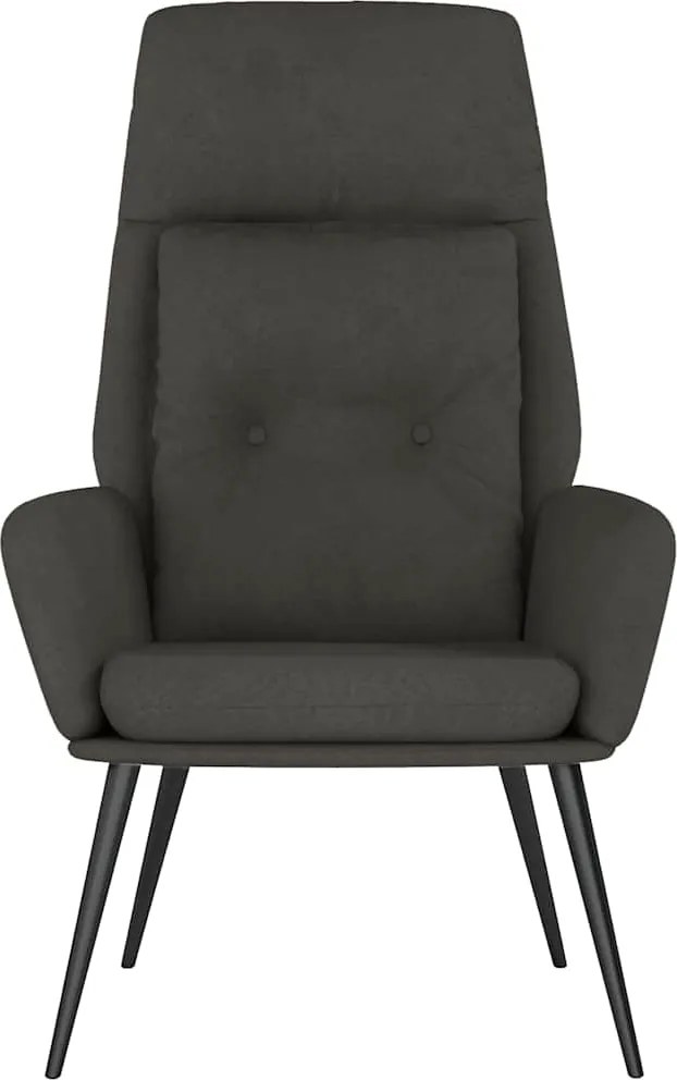 Relaxační křeslo tmavě šedé umělá broušená kůže 341282