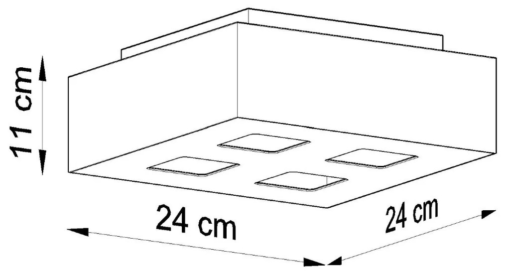 Stropní svítidlo Mono 4, 1x bílé/černé kovové stínítko
