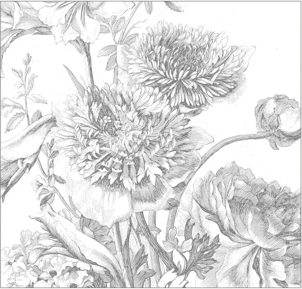 Tapeta Engraved Flowers