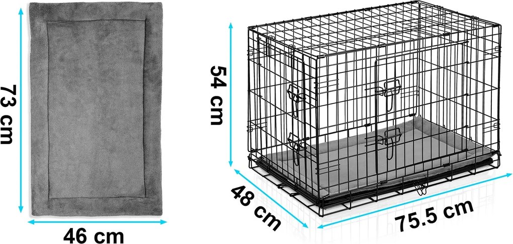 Pethaus Kovová psí bouda + pelíšek 75 x 45 x 54 cm PH-200