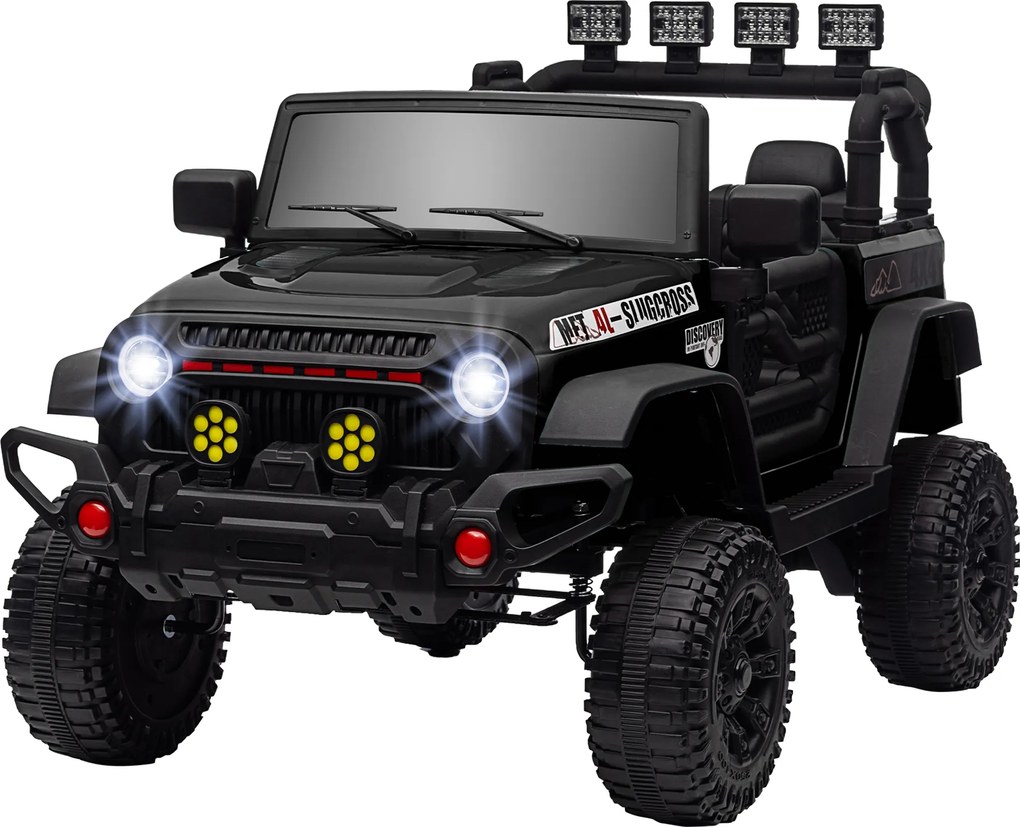 Dětské elektrické auto AIYAPLAY pro děti od 3 let - Off-Road bateriové 12V elektrické auto s dálkovým ovládáním, tlumicími koly, Bluetooth, LED světl…