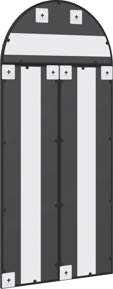 Nástěnné zrcadlo černé 60 x 130 cm oblouk železo 3200607