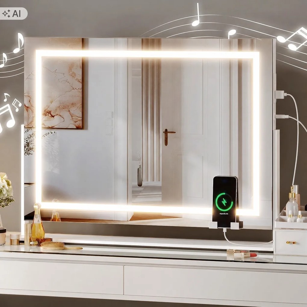 LED zrcadlo 58 × 46 cm