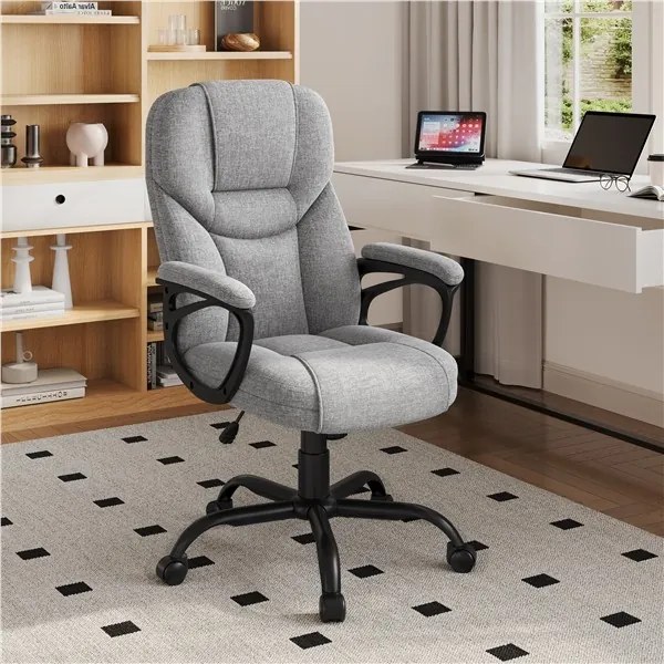 Kancelářská židle Yaheetech – šedá, 69 cm (šířka) × 71 cm (hloubka) × 110 cm – 119 cm (výška) (267499488554)