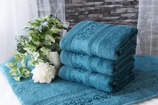 XPOSE ® Bambusový ručník CATANIA - petrolejová 50x90 cm