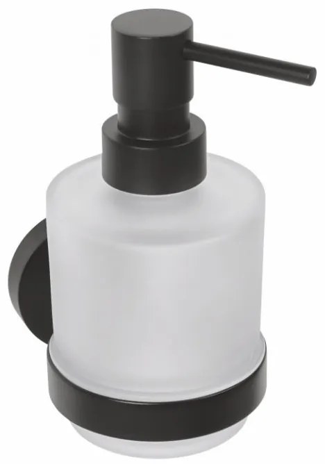 Sapho X-ROUND BLACK dávkovač mýdla 200ml, mléčné sklo, černá mat - XR103B