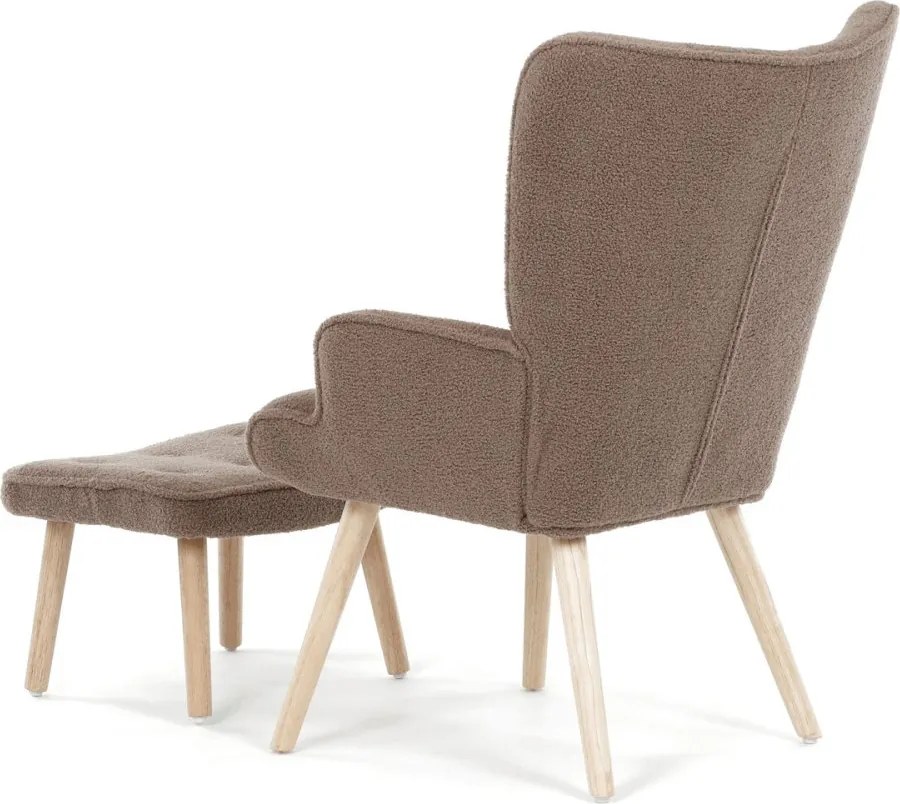Relaxační křeslo AK-319 BR2, látka bouclé, hnědá (67 x 76) cm zelená