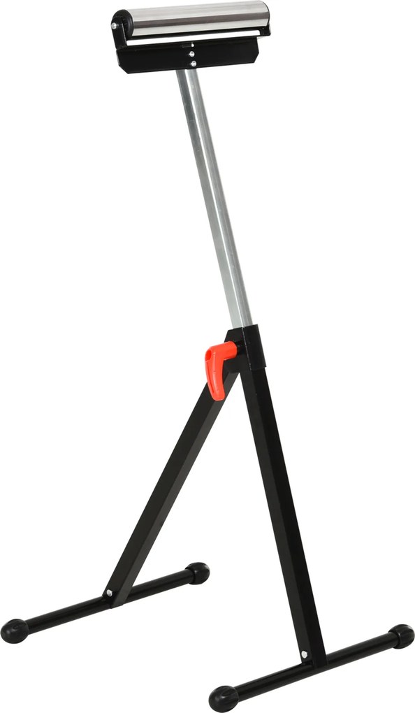 HOMCOM Válečková koza Výškově nastavitelná podpěrná koza s nosností až 90 kg Kovová černá 44x50x68-110 cm pro dílnu a kutilské projekty