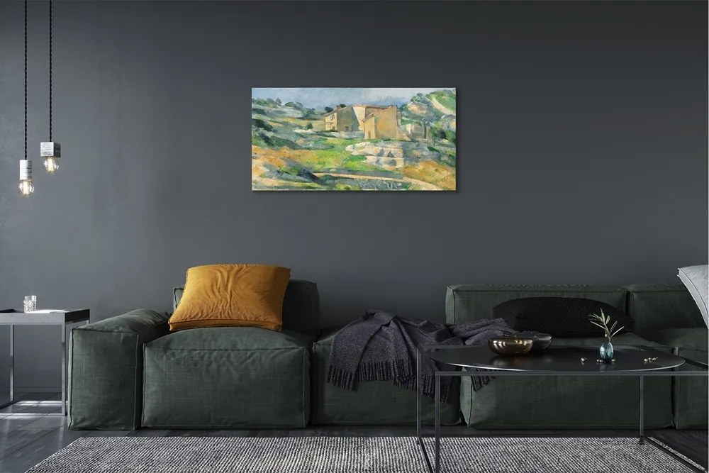 Obrazy na plátně Art maloval dům na kopci 140x70 cm