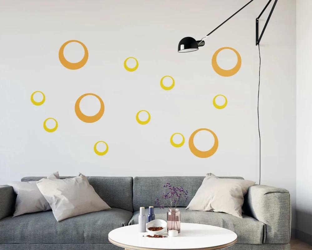GLIX Dekorace kruhy - samolepka na zeď Žlutá 60 x 40 cm