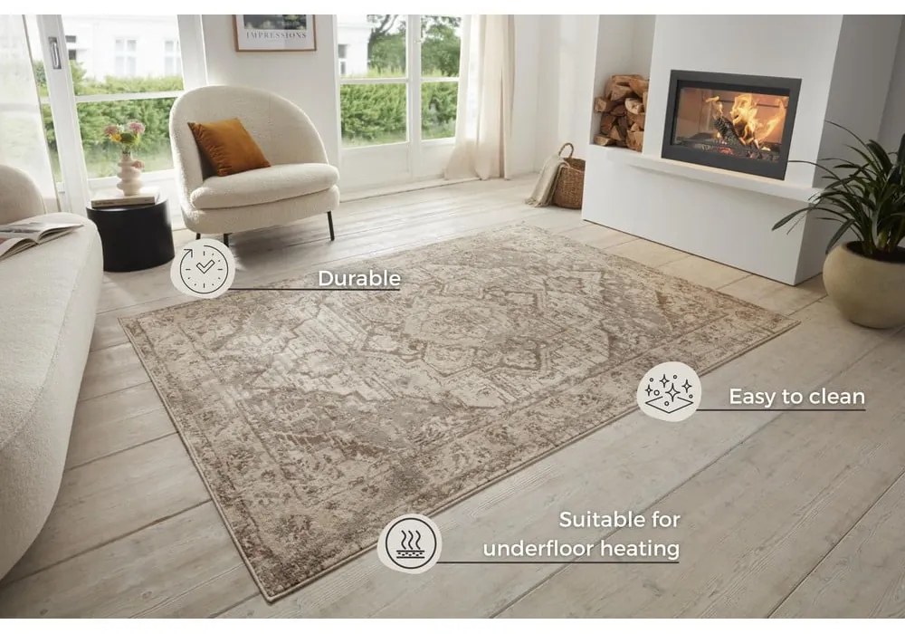 Šedý/béžový koberec 80x120 cm Terrain Designer Sand – Hanse Home