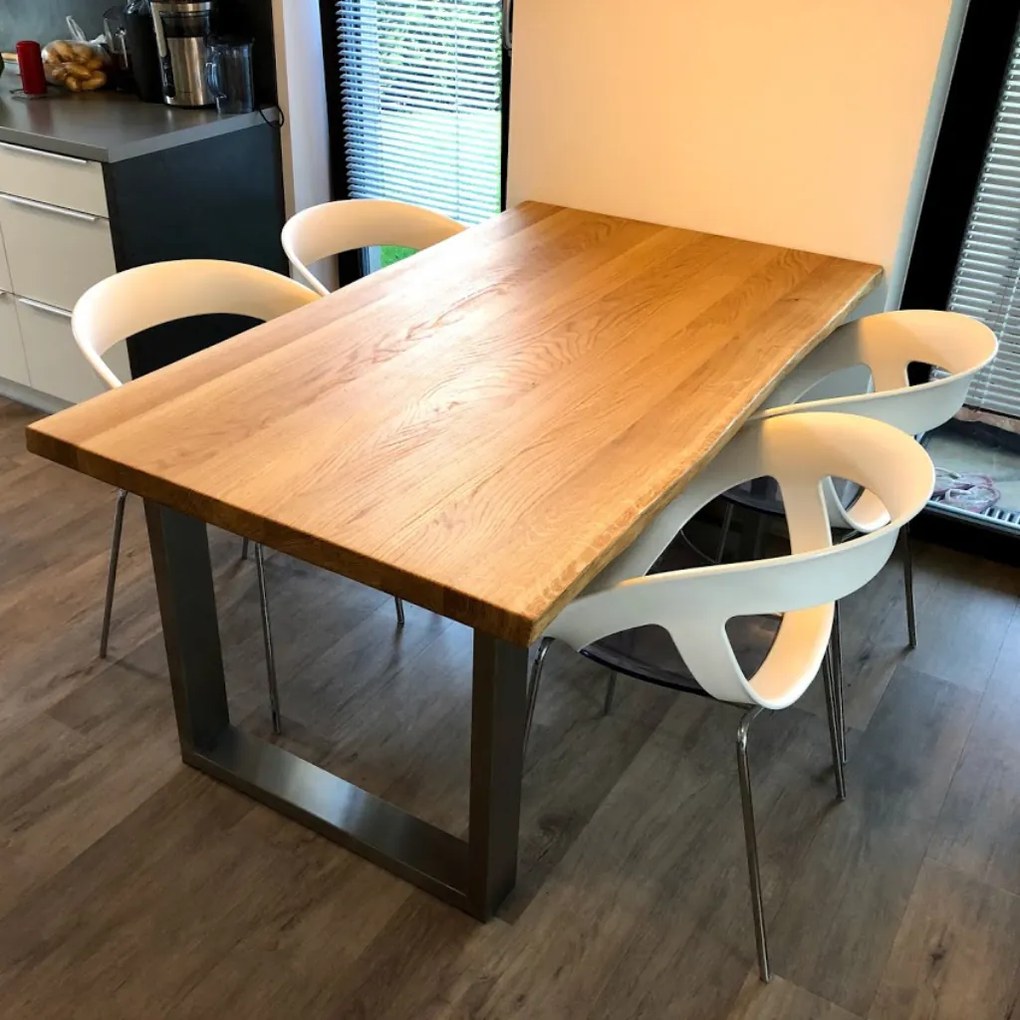 KULHÁNEK Designový jídelní stůl s přírodní hranou Velikost desky: 300x100 cm