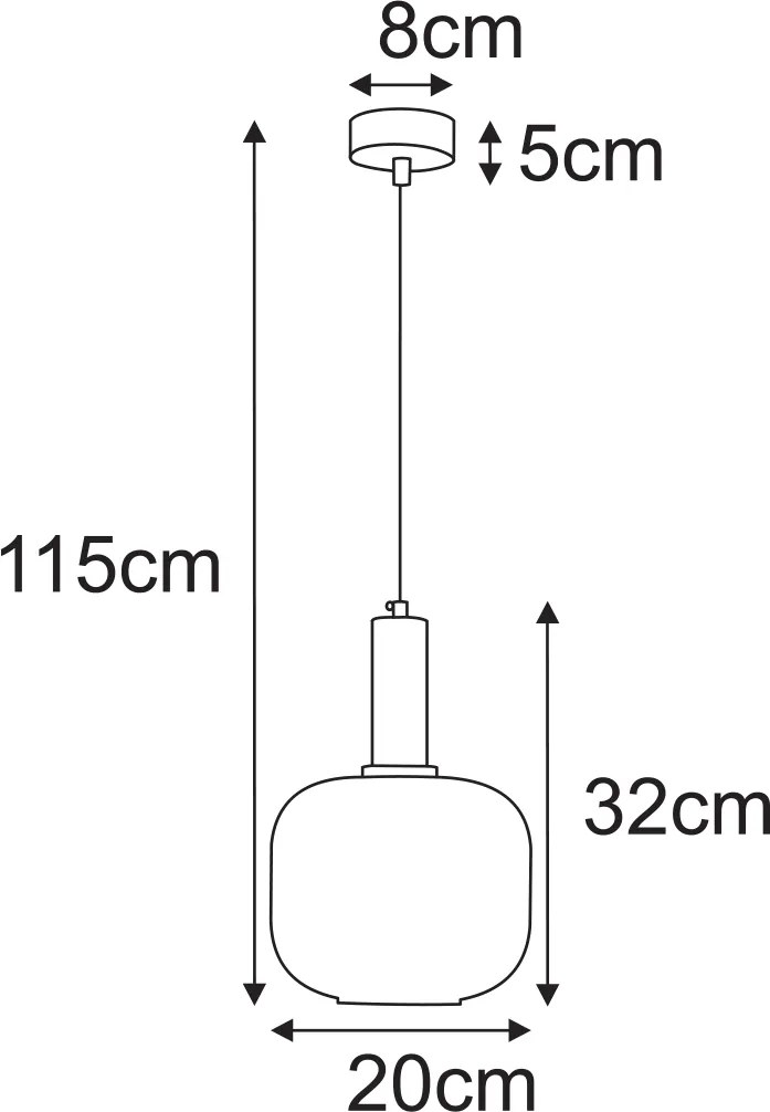 Závěsné světlo Kaja FABIO K-5871 bílé sklo 1xE27 20 cm