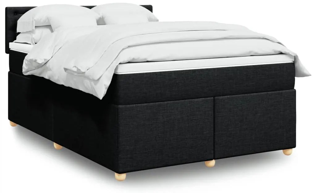 Box spring postel s matrací černá 140x200 cm textil 3286719
