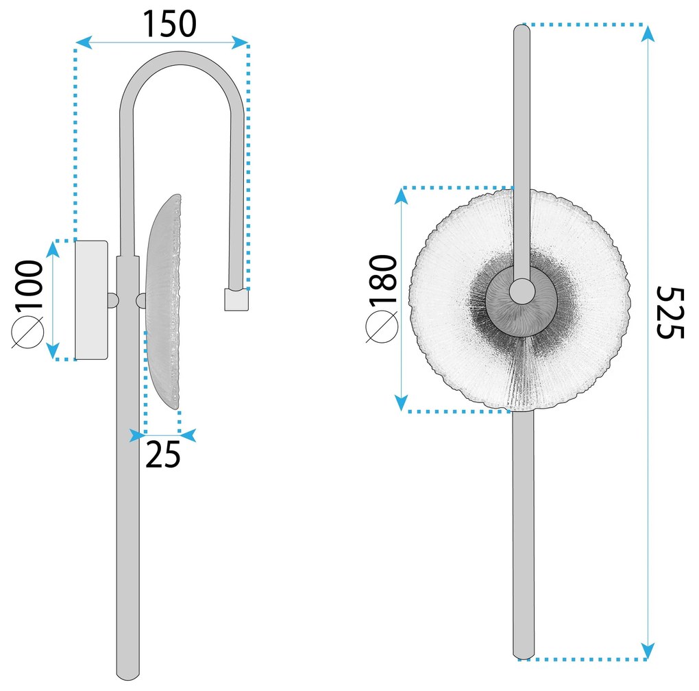 Toolight Toolight, LED nástěnné svítidlo 53x18cm, 3W, 3000K, LHJ072-W, zlatá matná, OSW-50032