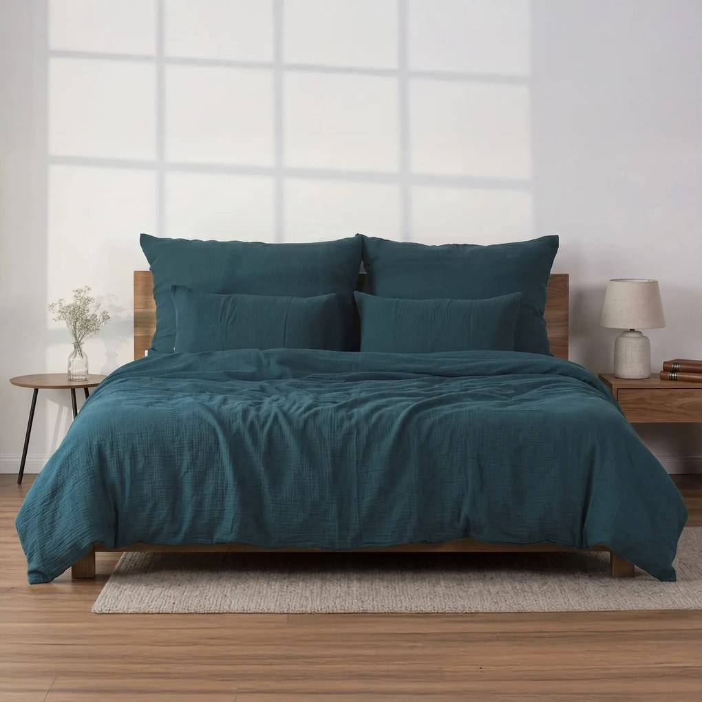 Celoroční mušelínové povlečení Ocean - GOTS Velikost: atypický 200 x 200 + 2 x 70 x 90