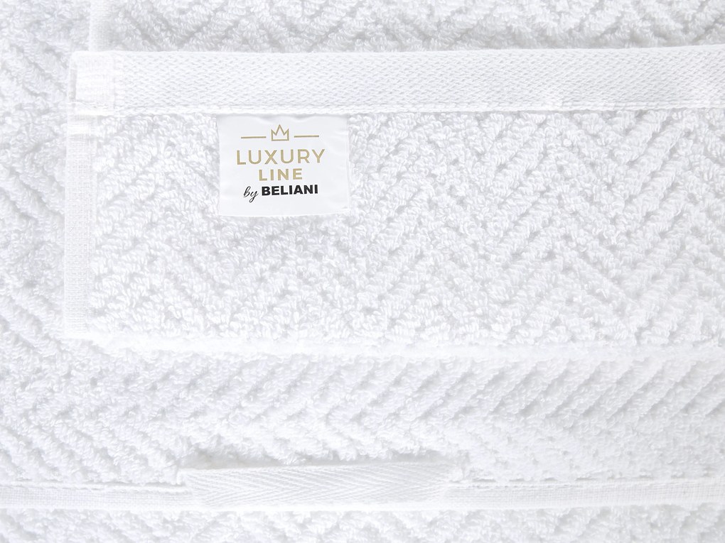 Sada 9 bavlněných ručníků bílé MITIARO Beliani