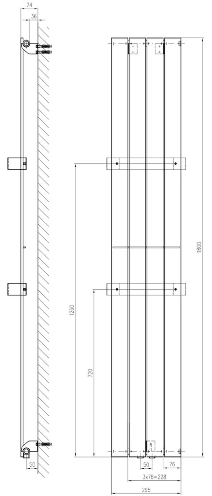 Sapho, COLONNA topné těleso 298x1800mm, bílá, IR140