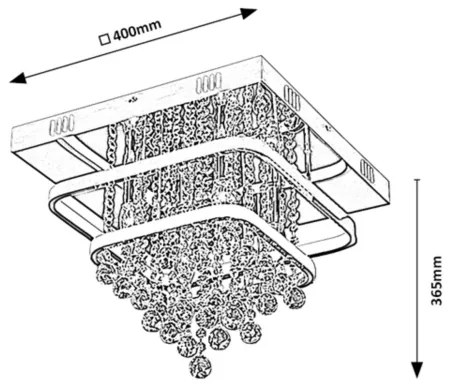 Rabalux 2239 - Křišťálový přisazený lustr PALLAS LED/36W/230V + 4xE14/40W