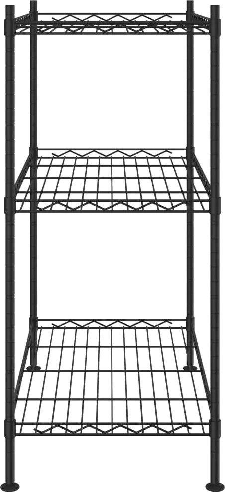 Úložný regál 3 police 60 x 35 x 76 cm černý 150 kg 324620