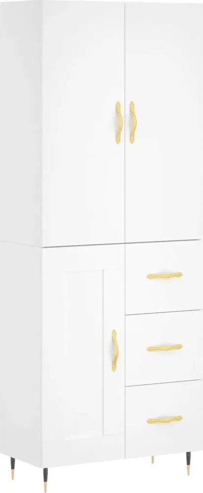 vidaXL Skříň highboard 69,5 x 34 x 180 cm kompozitní dřevo [3195995] Barva: Bílá