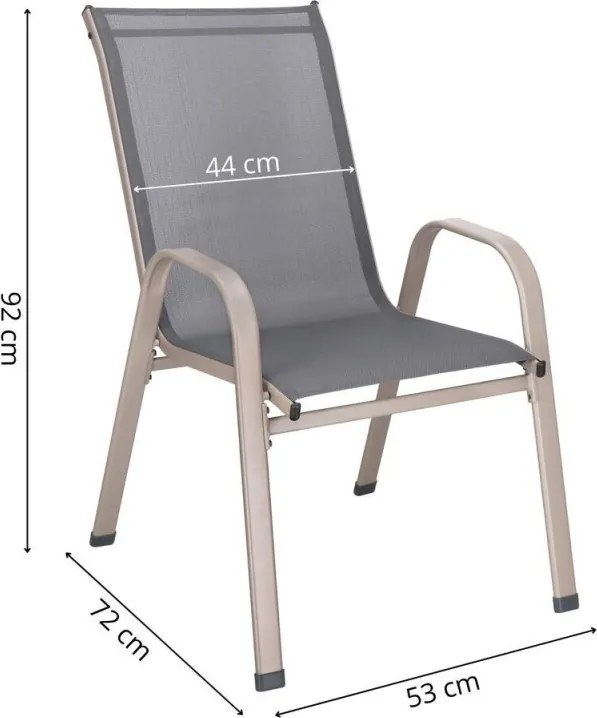 Set 4x Zahradní křeslo SPRINGOS MONZA GF0072 šedé