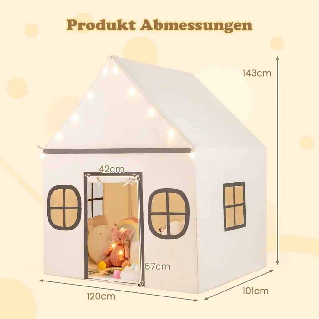 Costway Dětský vnitřní dětský stan Playhouse s hvězdicovými světly